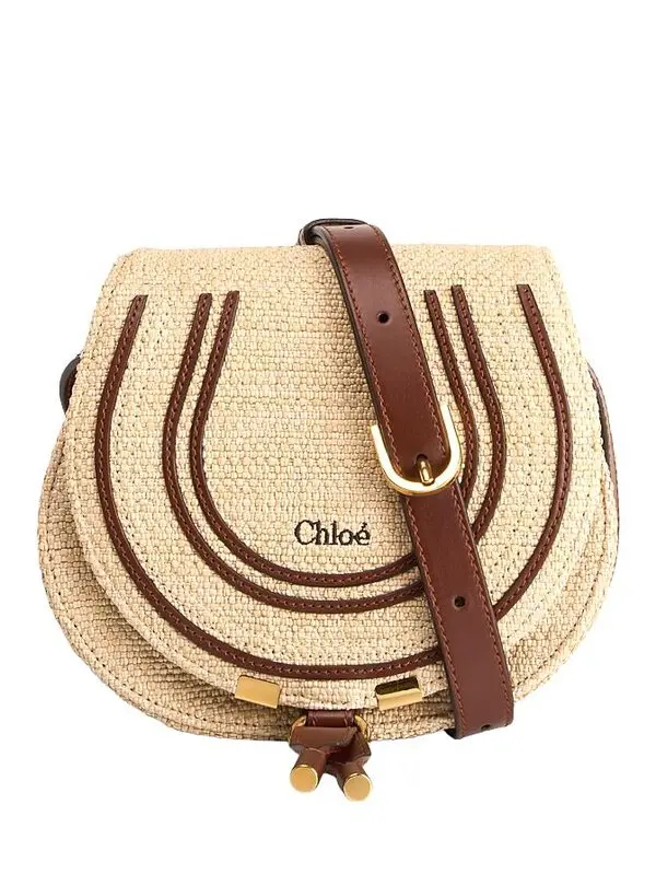 Chloé Small Marcie Saddle Bag - Hot Sand Raffia