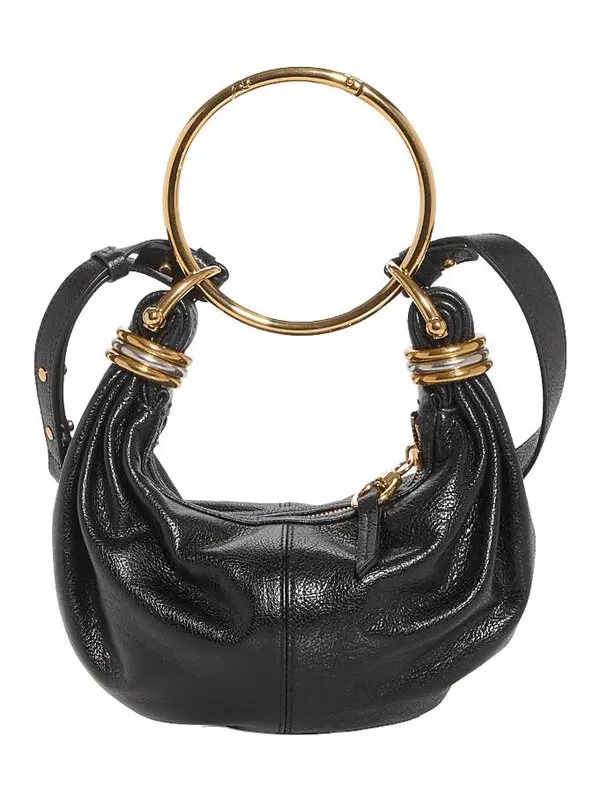 Chloé Bracelet Mini Leather Hobo Bag - Black
