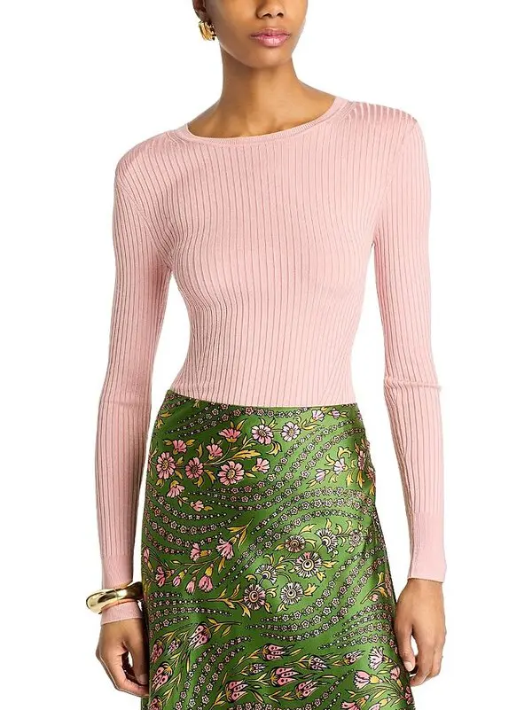 Veronica Beard Acara Crewneck Sweater - Pink Clay