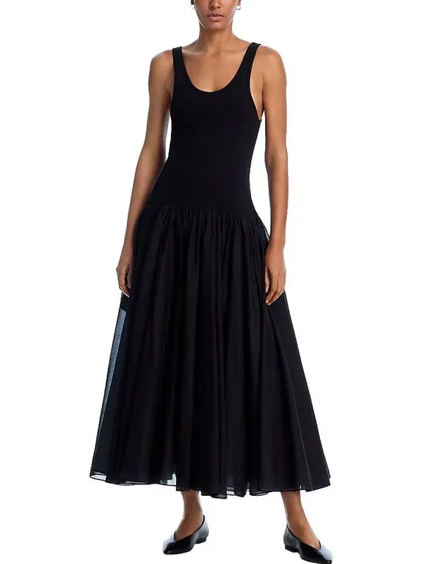 Co Layered Midi Dress - Black