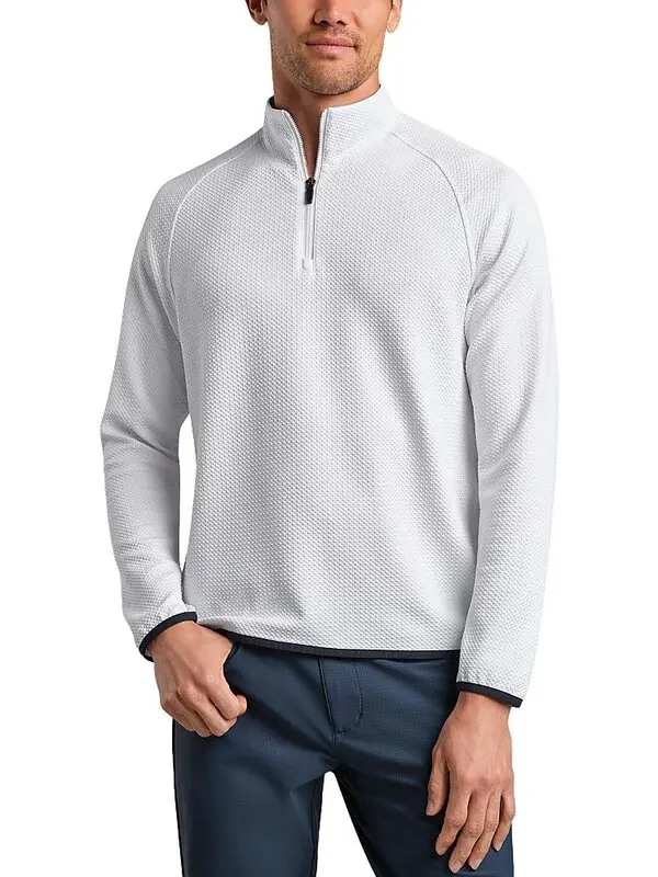 RHONE Founders Textured Quarter-zip Golf Sweater - Bright White