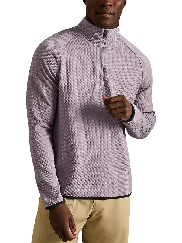 RHONE Founders Textured Quarter-zip Golf Sweater - Purple Smoke