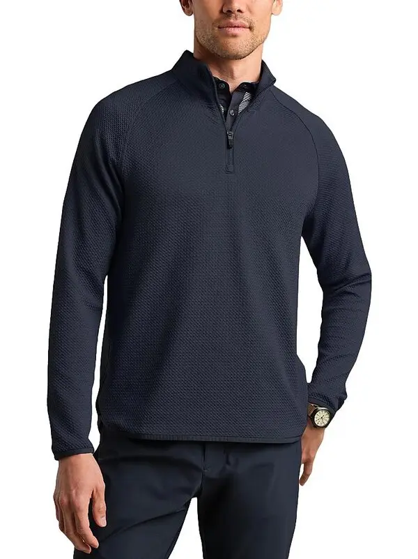 RHONE Textured Quarter-zip Golf Sweater - True Navy
