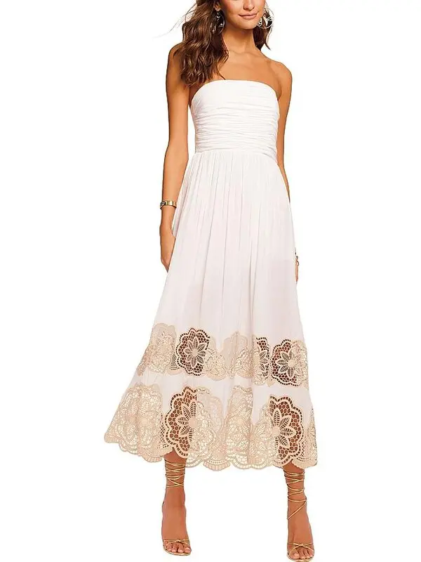 Ramy Brook Milani Lace Hem Dress - Ivory