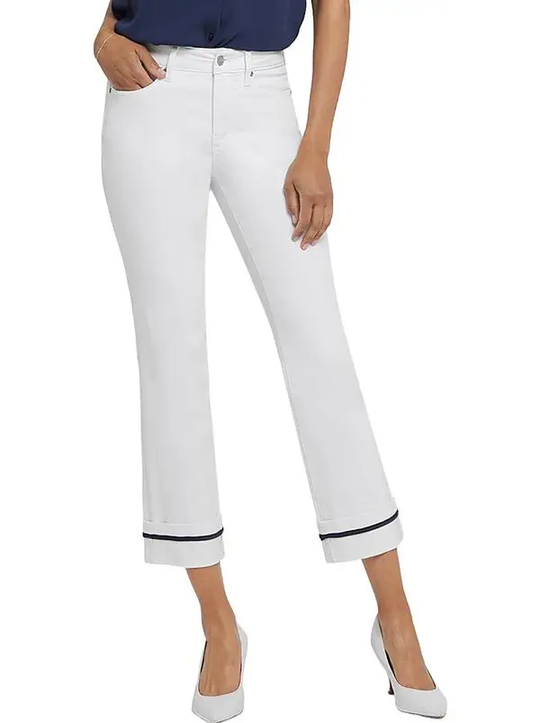 NYDJ Marilyn Mid-rise Straight Ankle Jeans - Optic White