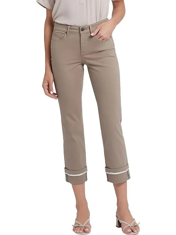 NYDJ Marilyn Mid-rise Straight Ankle Jeans - Saddlewood
