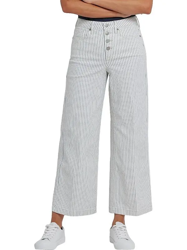 NYDJ Teresa High Rise Wide Leg Ankle Jeans - Palencia Stripe