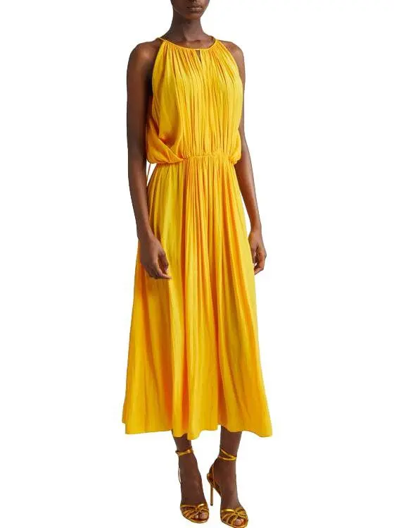 A.L.C. Meredith Pleated Dress - Mango