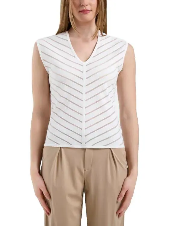 CAPSULE 121 Panelled V-neck Top - Chalk