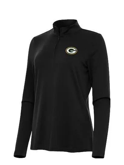 ANTIGUA Green Bay Packers Reprocess Quarter-zip Top - Black