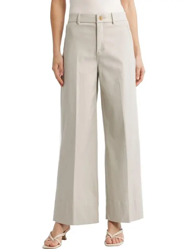 Spanx Super Smooth Stretch Twill Wide Leg Pant - Bone