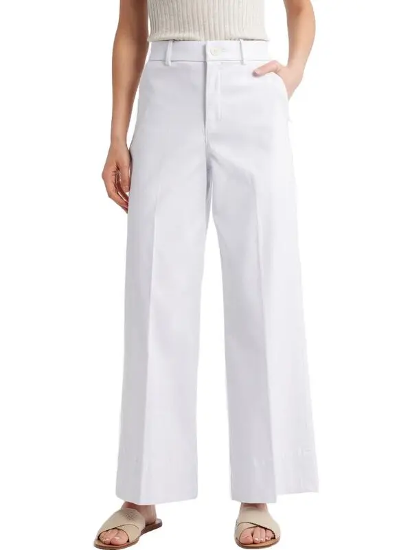 Spanx Super Smooth Stretch Twill Wide Leg Pant - Classic White