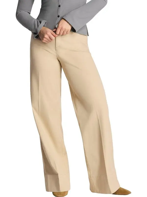 Spanx Super Smooth Stretch Twill Wide Leg Pant - Sandbar