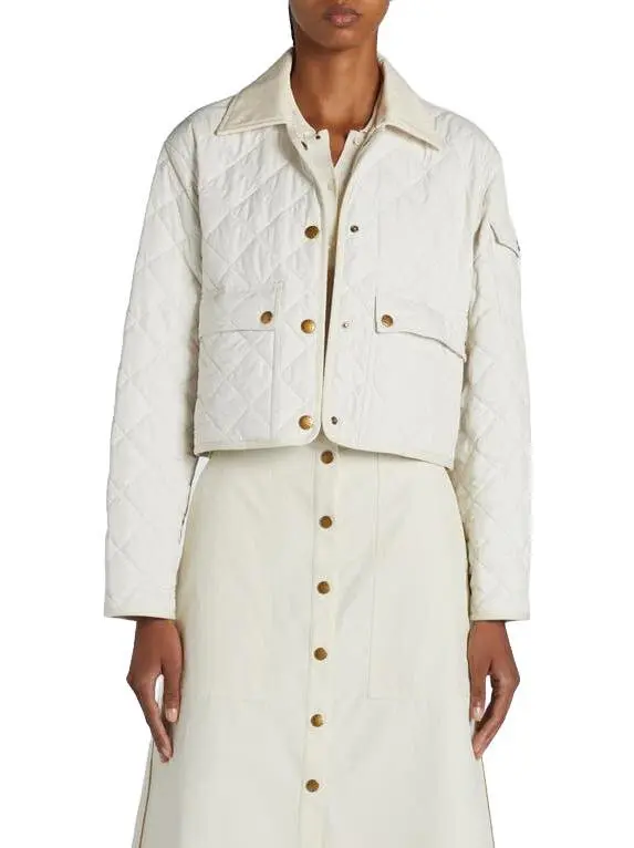 Moncler Chitre Quilted Cropped Jacket - White