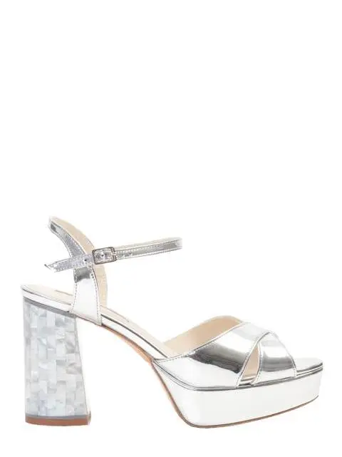 FREYA ROSE Nova Ankle Strap Heel Sandal - Silver