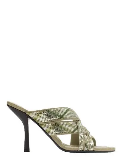 Burberry Check Mesh Mules - Skylark
