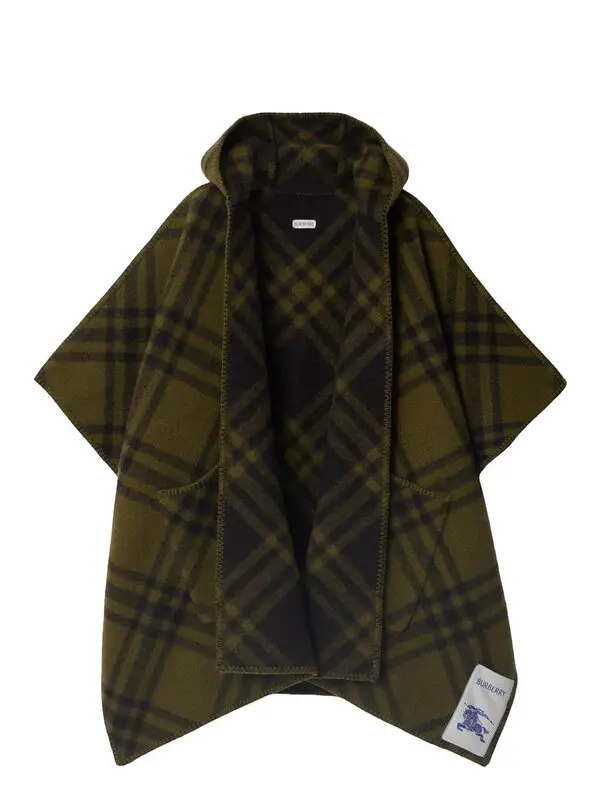 Burberry Reversible Check Wool Cape - Camp