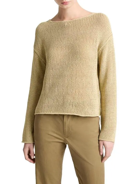 Vince Open Knit Boat Neck Sweater - Maiz