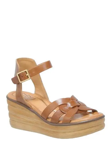Miz Mooz Ozzie Platform Wedge Sandal - Brandy