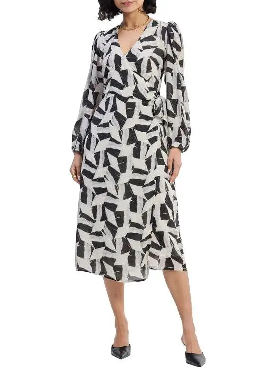 REISTOR Midi Wrap Dress - Noir Shadows