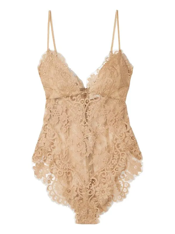 Zimmermann Illusion Lace Bodysuit - Brown