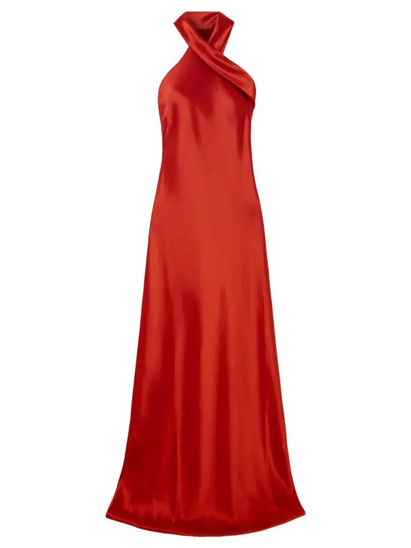 Galvan Pandora Satin Gown - Red