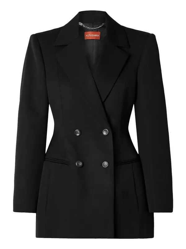 Altuzarra Woody Double-breasted Wool Blazer - Black