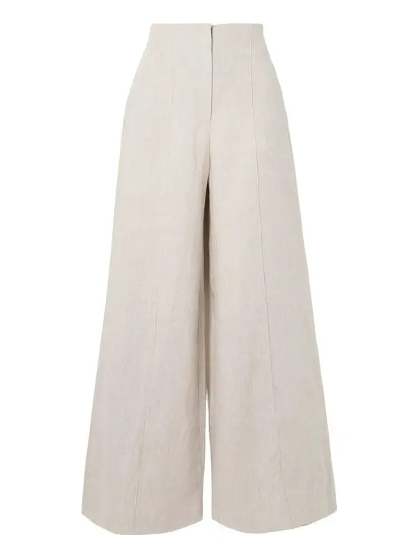 ANDRES OTALORA Encontrarte Linen Wide-leg Pants - Off-white