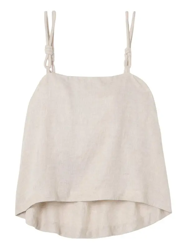 ANDRES OTALORA Rahan Knotted Linen Tank - Off-white