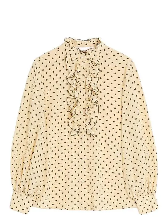 Valentino Garavani Crepe De Chine Plusdepois Shirt - Birch/black