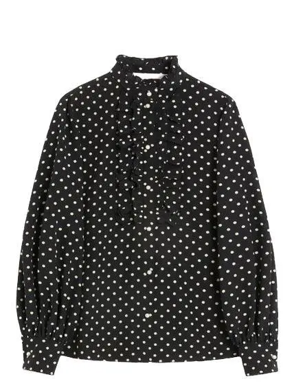 Valentino Garavani Crepe De Chine Plusdepois Shirt - Black/birch