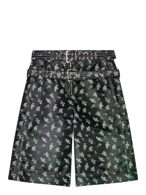 GANNI Floral-print Shorts - Black