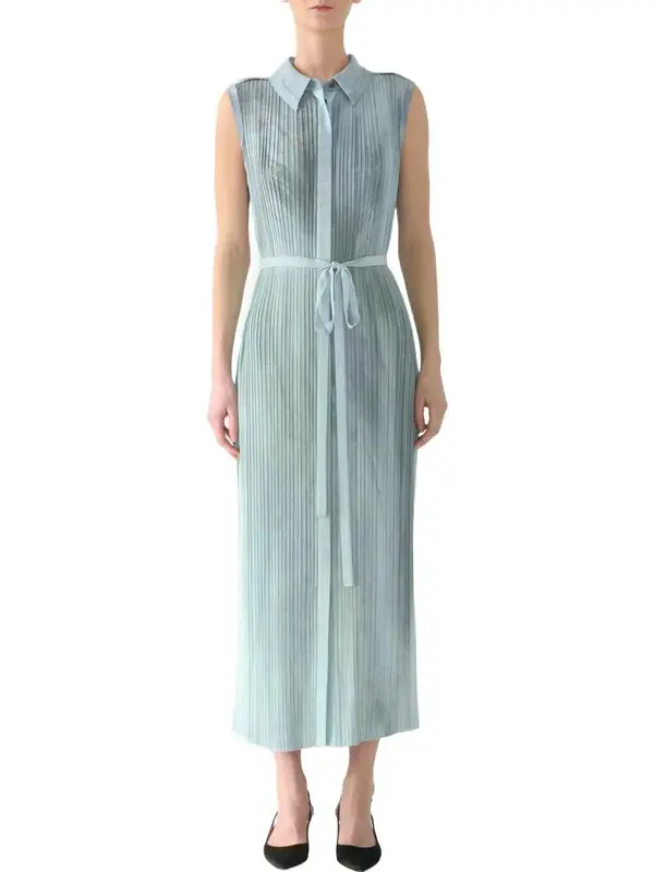 JASON WU Plissé-effect Midi Dress - Blue