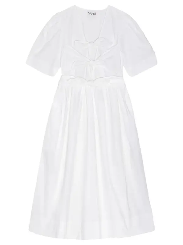 GANNI Bow-detailing Dress - White