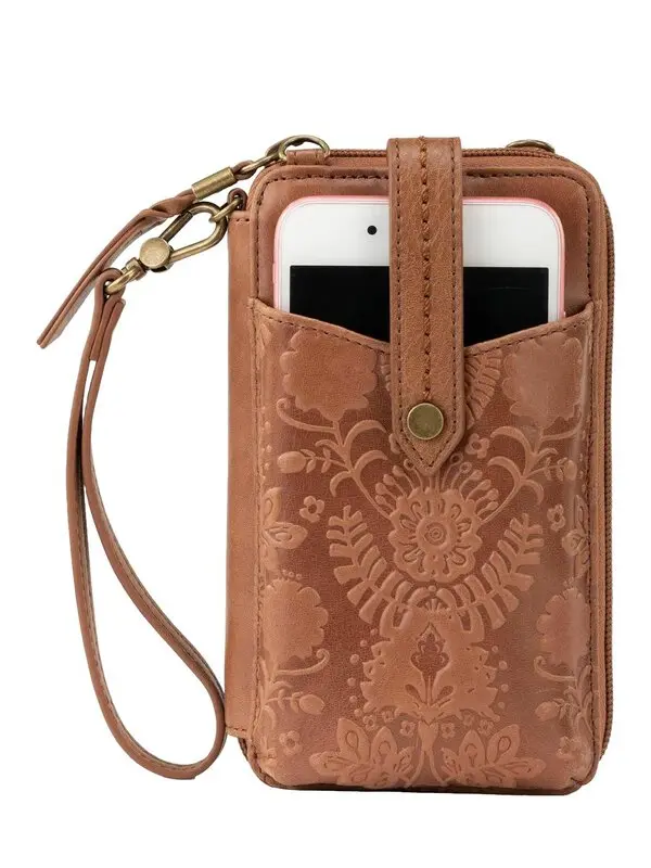 THE SAK Silverlake Smartphone Crossbody - Tobacco Floral Emboss