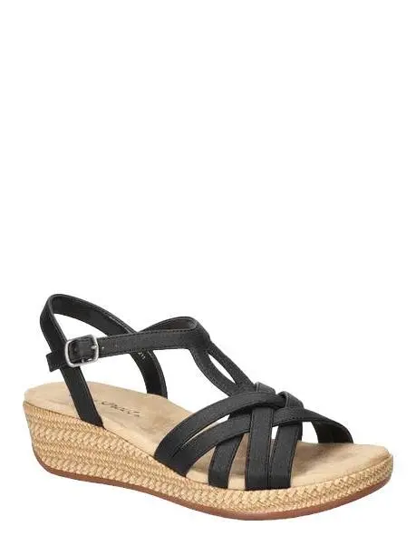 EASY WORKS BY EASY STREET Lua Wedge Sandal - Black