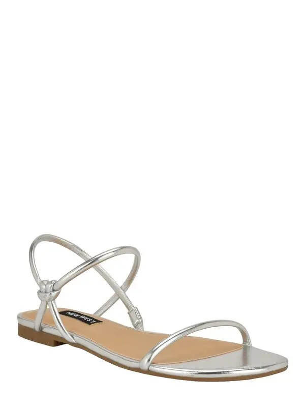 Nine West Ankle Strap Sandal - Silver