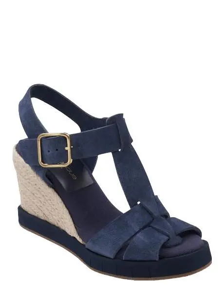 Andre Assous Farami Espadrille Wedge Sandals - Navy