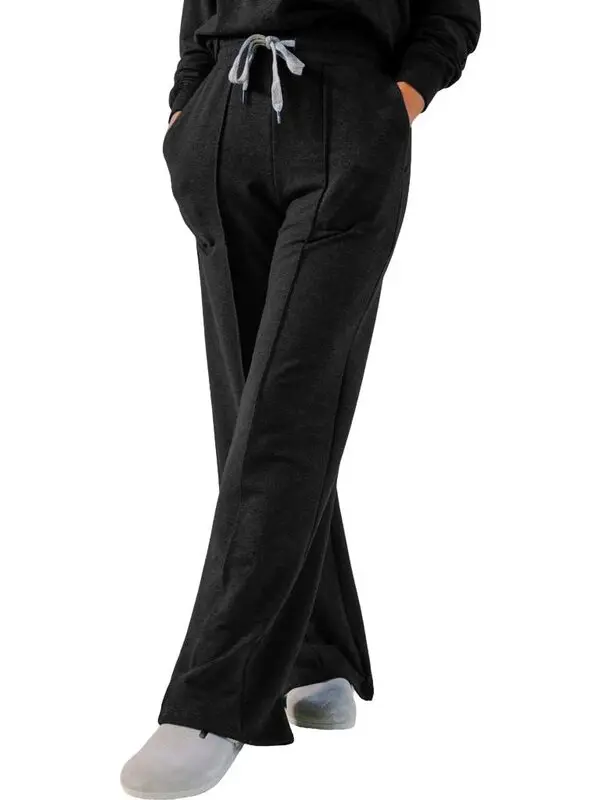 POPLINEN Betty Organic Cotton + Tencel Wide Leg Pant - Black