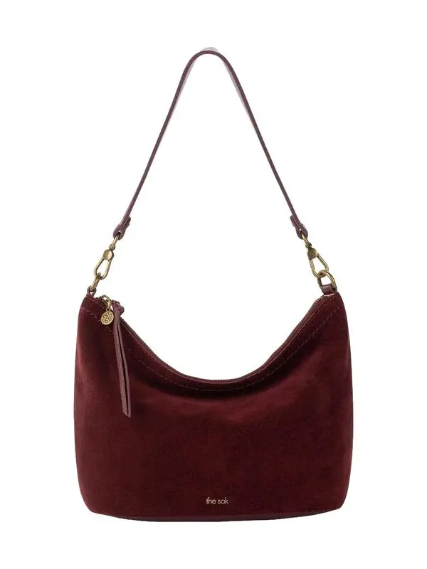 THE SAK Jasmine Small Hobo - Black Cherry Suede