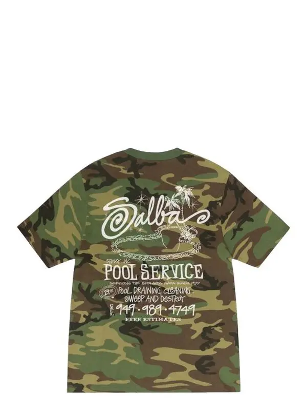 StÜssy Pool Service Pigment Dyed Tee Shirt - Camo