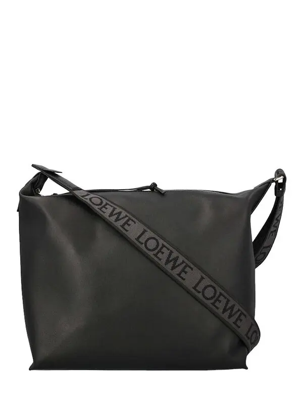 Loewe Cubi Crossbody Bag In Supple Smooth Calfskin And Jacquard - Black