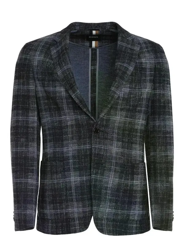 BOSS Checked Blazer - Blue