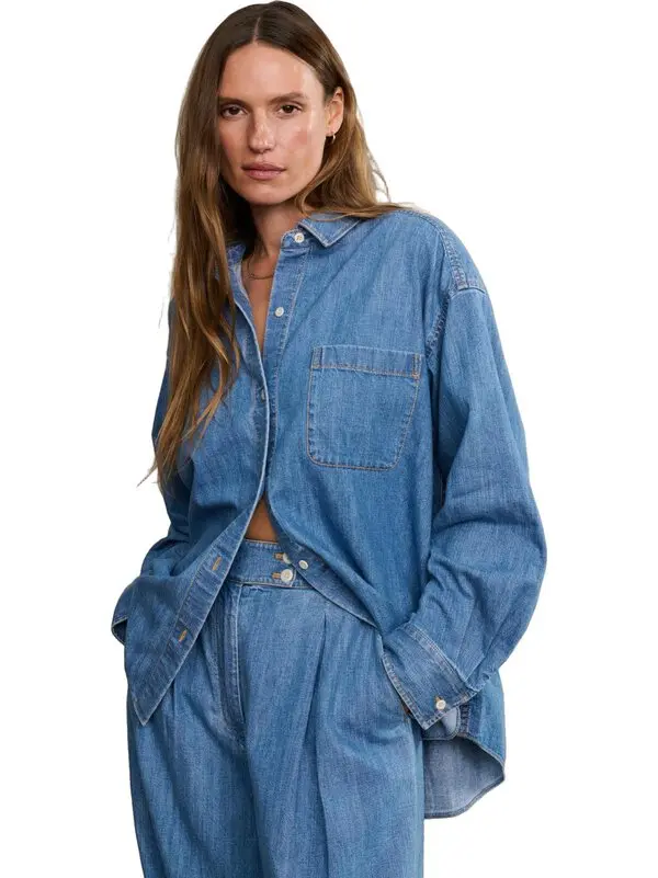 Jenni Kayne Parker Oversized Shirt - Blue
