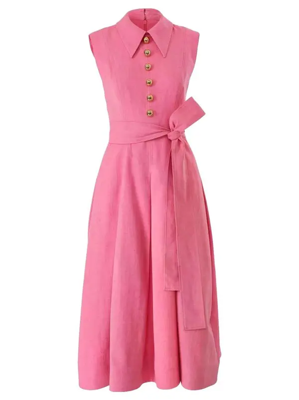Carolina Herrera Belted Midi Dress - Pink