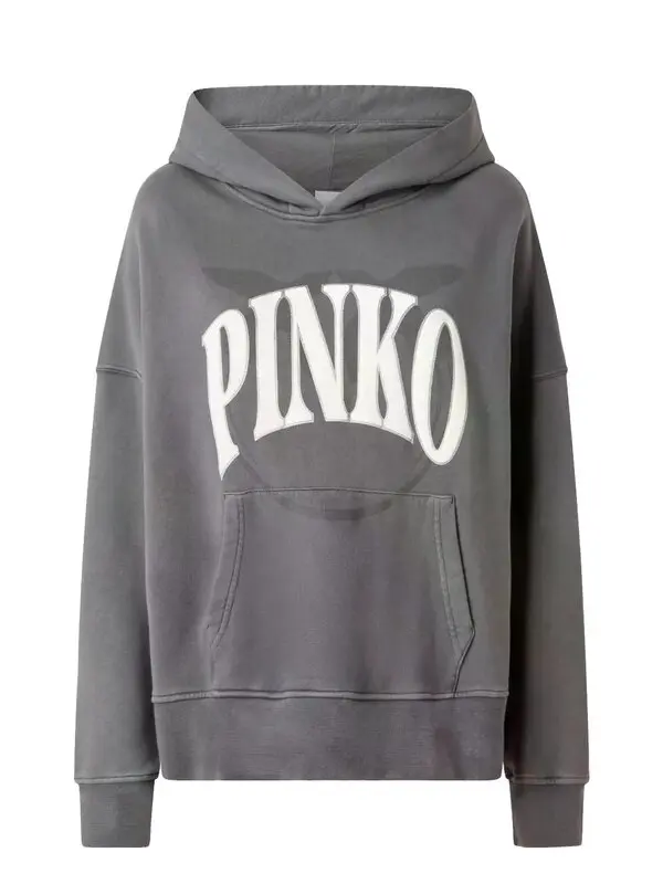 Pinko Logo-print Hoodie - Grey