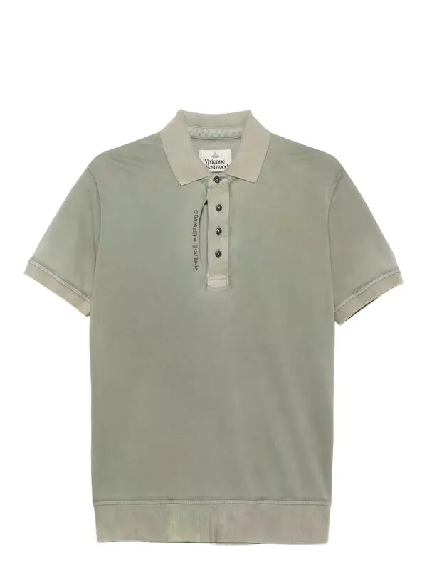 VIVIENNE WESTWOOD Garment-dyed Piqué Polo Shirt - Green