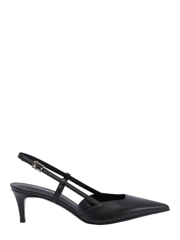 SERGIO LEVANTESI Slingback Kitten Heel Pumps - Black