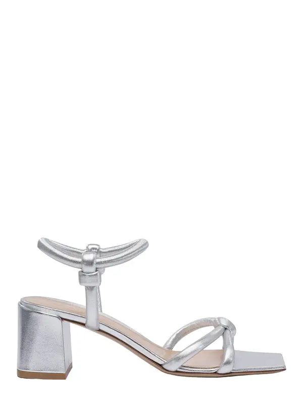 GIANVITO ROSSI Juno 55 Heeled Sandals - Silver