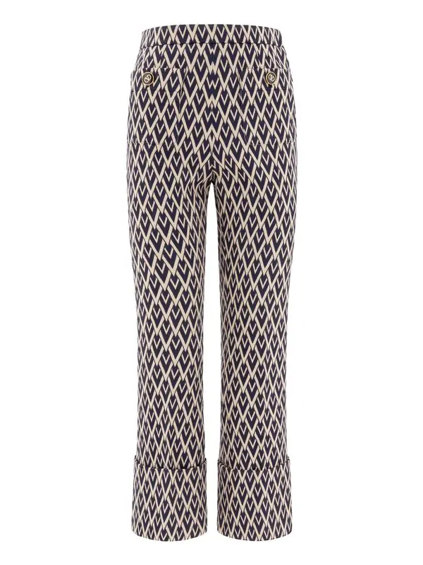 Valentino Garavani Wool Straight Leg Trousers - Blue